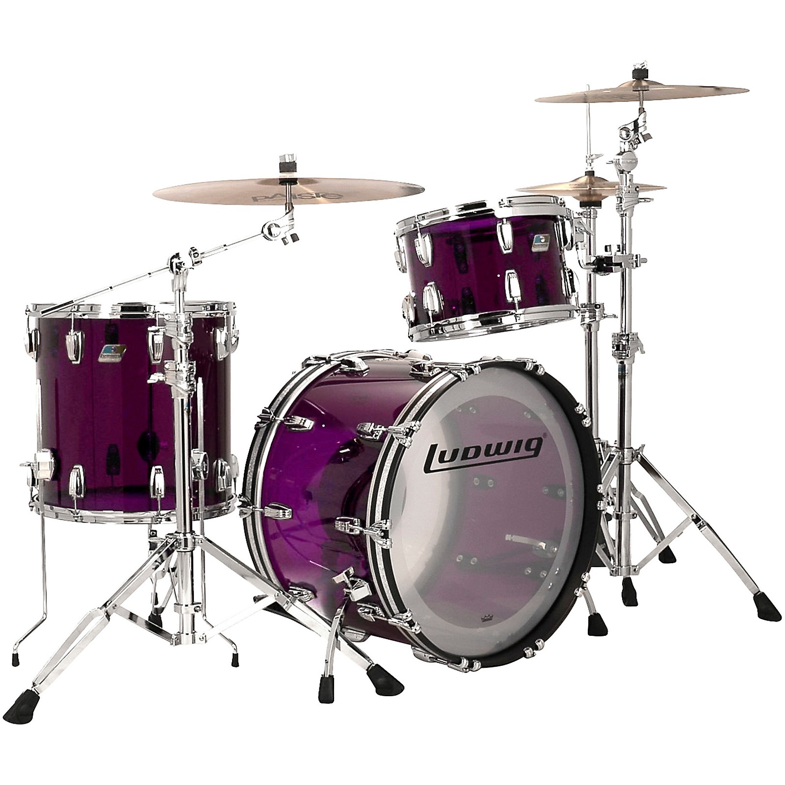 Ludwig Vistalite 3-Piece Fab Shell Pack With 22" Bass Drum Purple ...