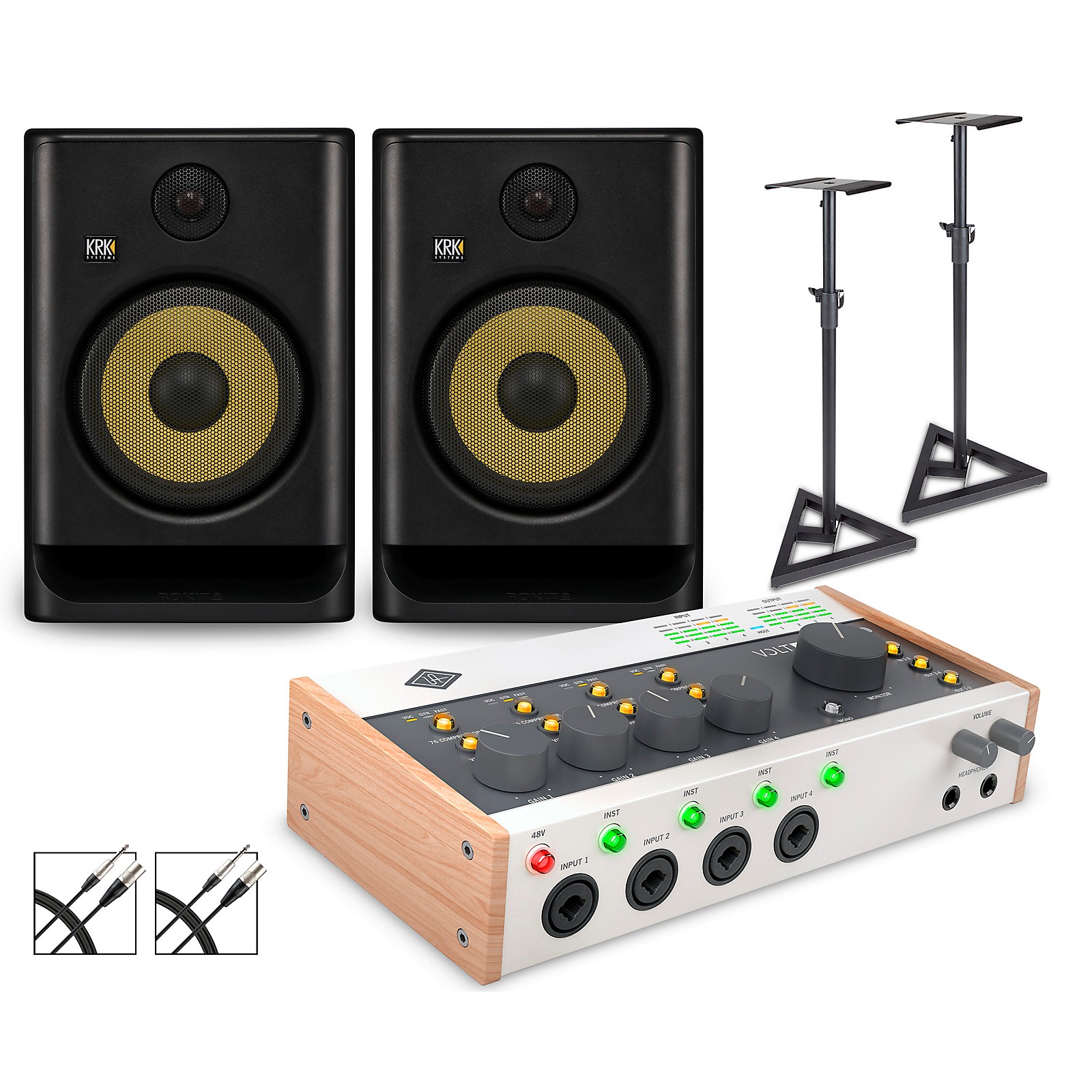 Universal Audio Volt 476P with KRK ROKIT G5 Studio Monitor Pair (Stands ...