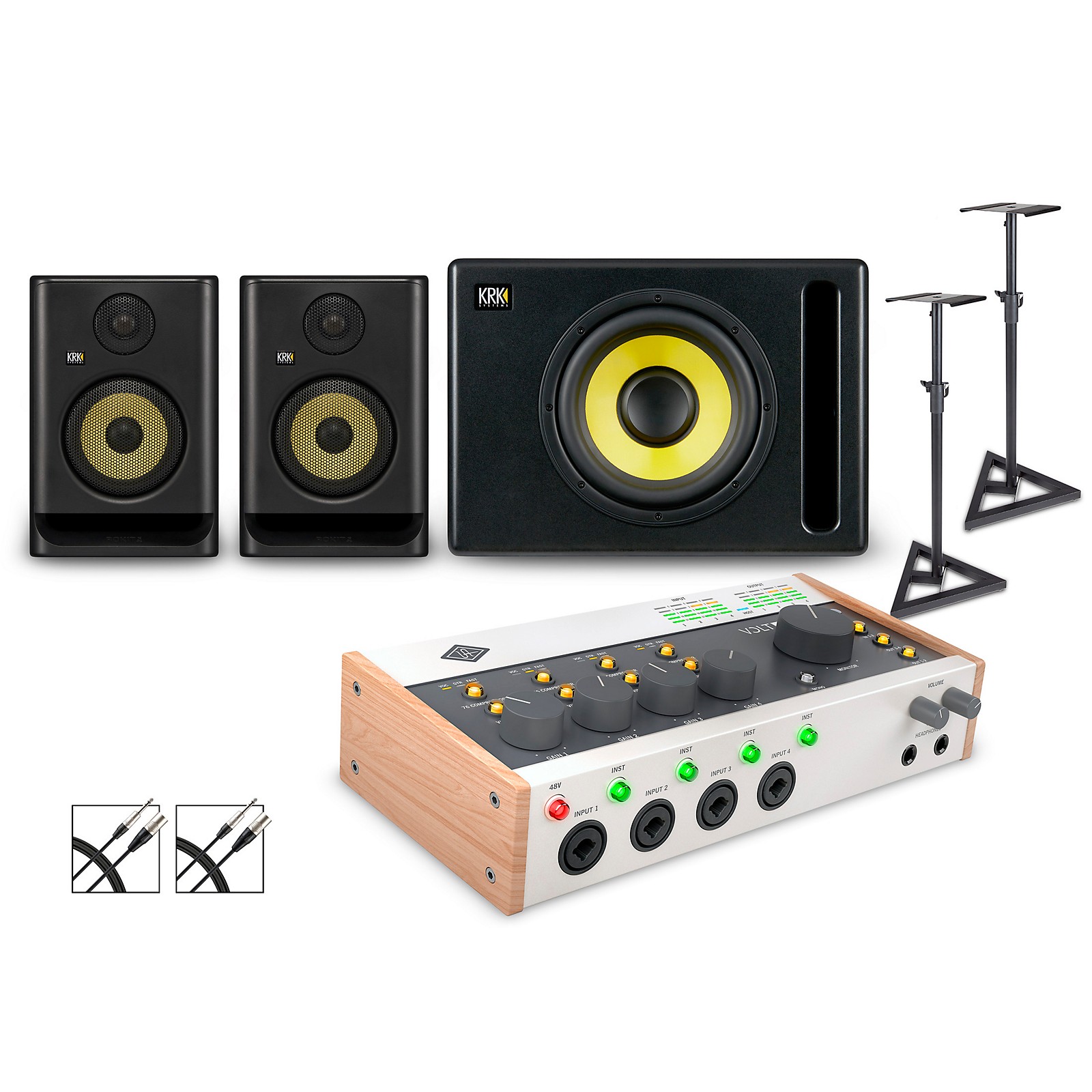 Universal Audio Volt 476P with KRK ROKIT G5 Studio Monitor Pair & S10 ...