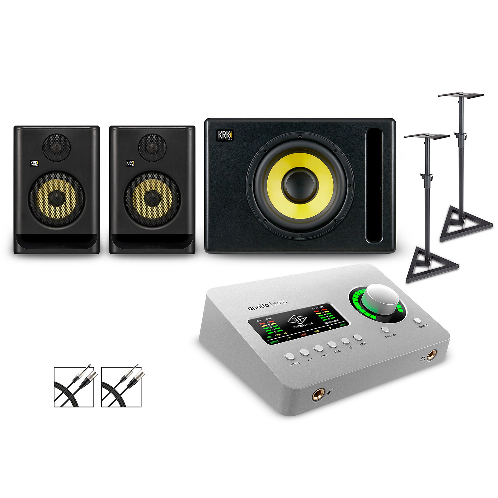 Universal Audio Apollo Solo Thunderbolt with KRK ROKIT G5 Studio ...