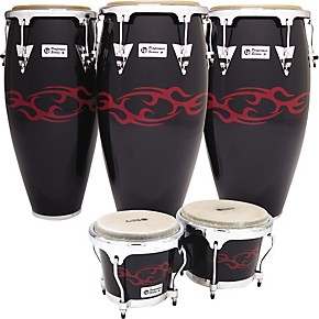 LP Performer Limited Edition 3-Piece Conga Set Black with Red Tattoo ...