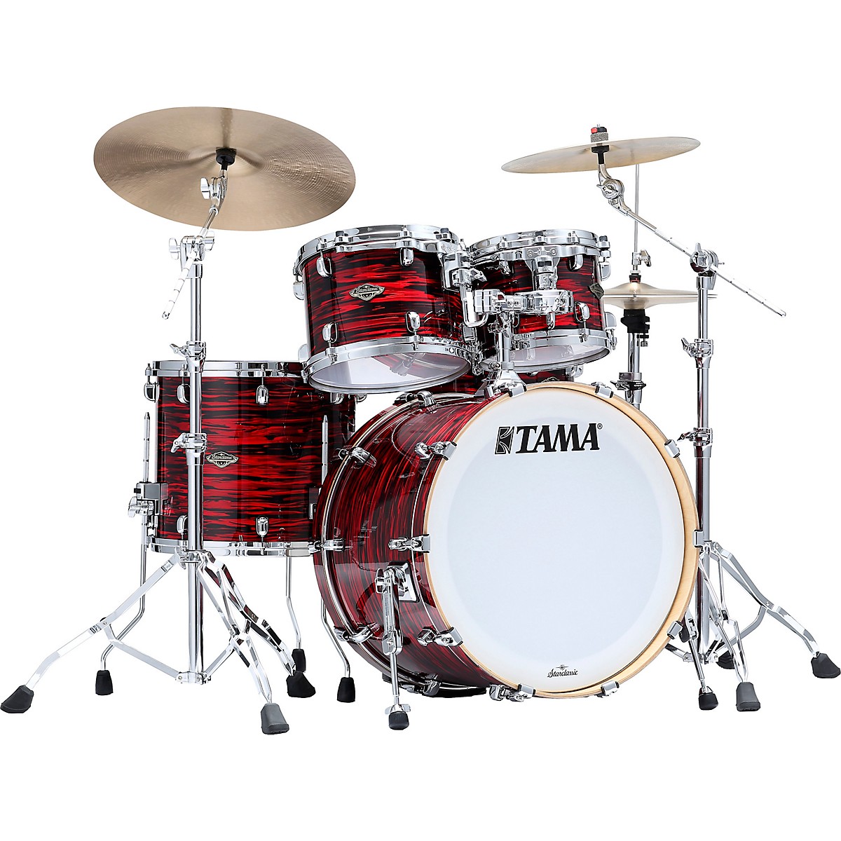 TAMA Starclassic Walnut/Birch 4-Piece Shell Pack with 22" Bass Drum Red ...