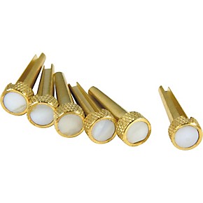 D'Andrea Tone Pins Brass Bridge Pin Set White Dot | Guitar Center