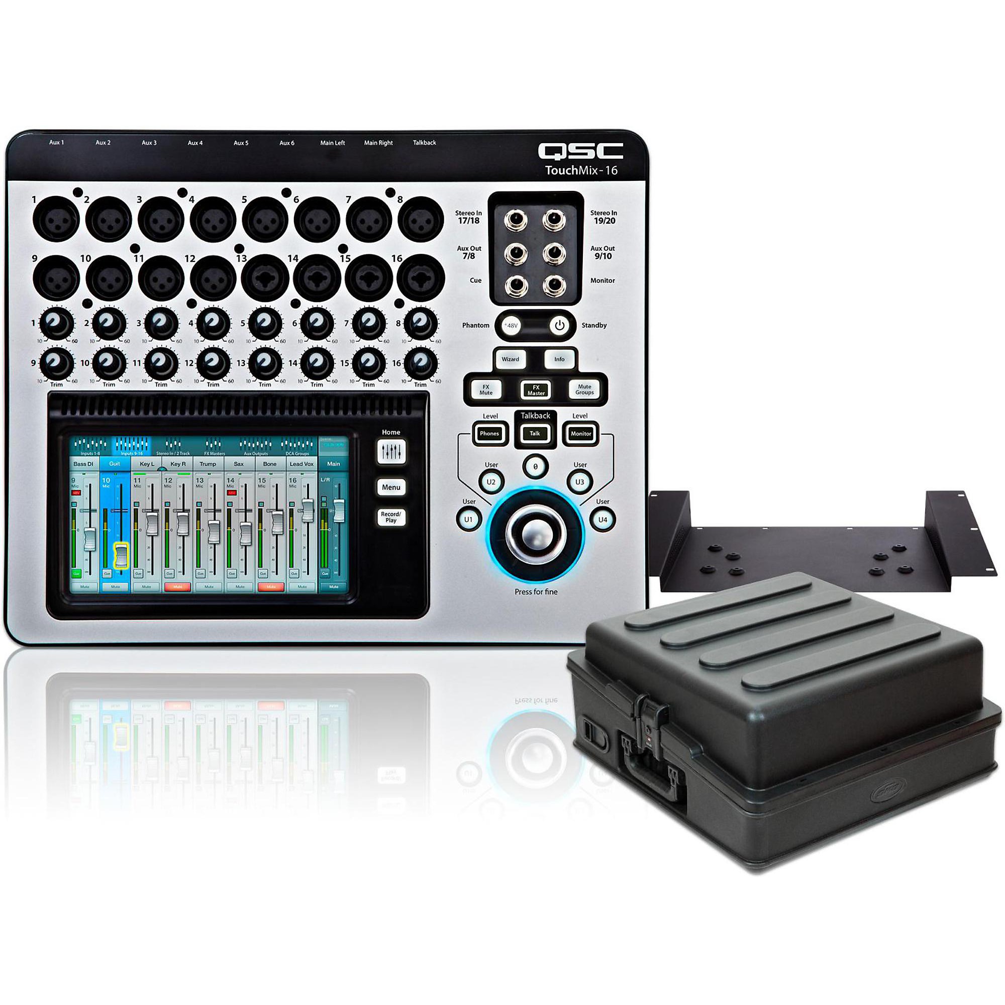 QSC TouchMix-16 Compact Digital Mixer with Rackmount Kit and Case ...