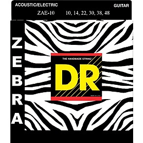 DR Strings ZEBRA Acoustic-Electric Medium (10-46) | Guitar Center